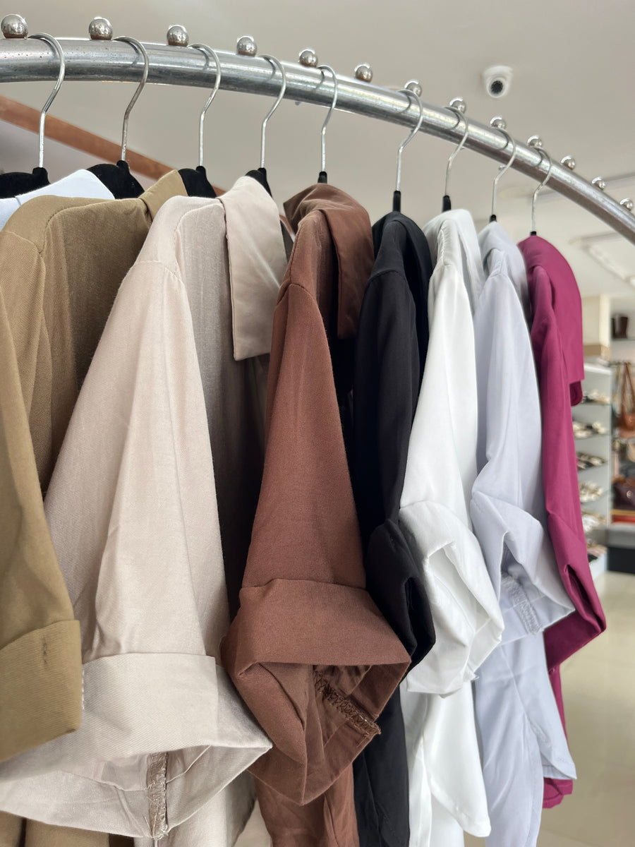 WANWAN Solid Color Crop Shirts – GlamourFashion